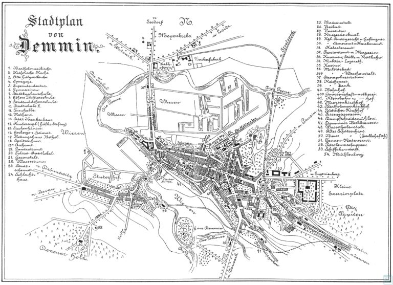 Stadtplan von Demmin, 1903 - Demminer Heimatgeschichte